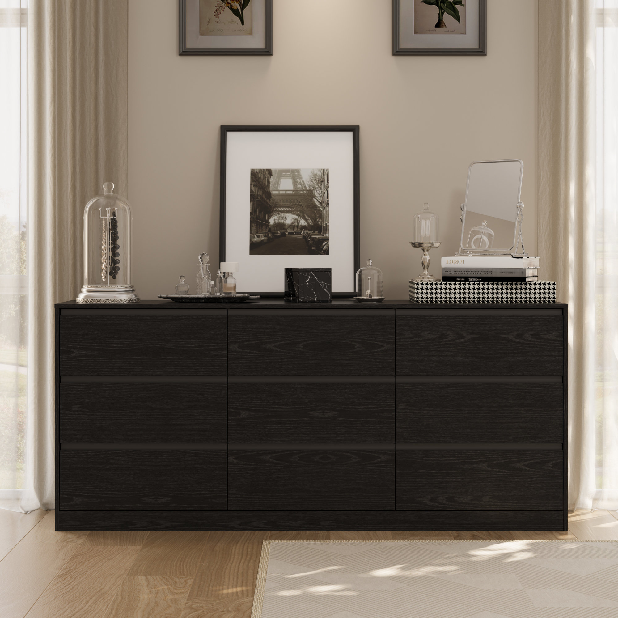 Ebern Designs Parnag 70.9" Wide 9-Drawer Dresser & Reviews | Wayfair